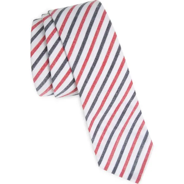Thom Browne Classic Wide Uni Stripe Cotton Tie - Red/ White/ Blue