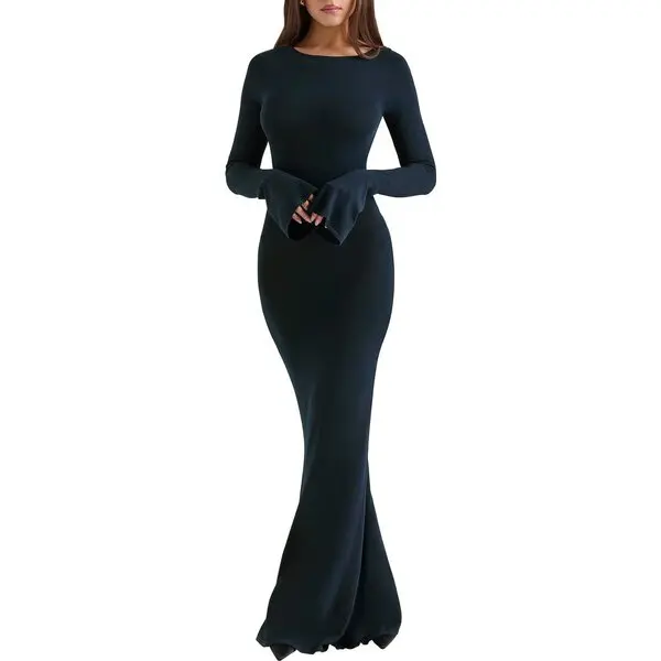 strapless open back dress Marlowe Dress-Orange Flower main image 1