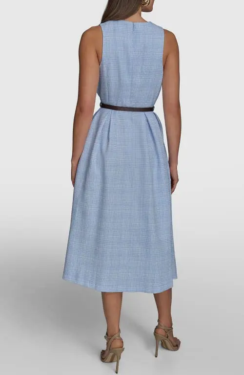 donna karan women's belted sleeveless fit & flare midi dress Sleeveless Midi Fit And Flare Dress | Fit and Flare