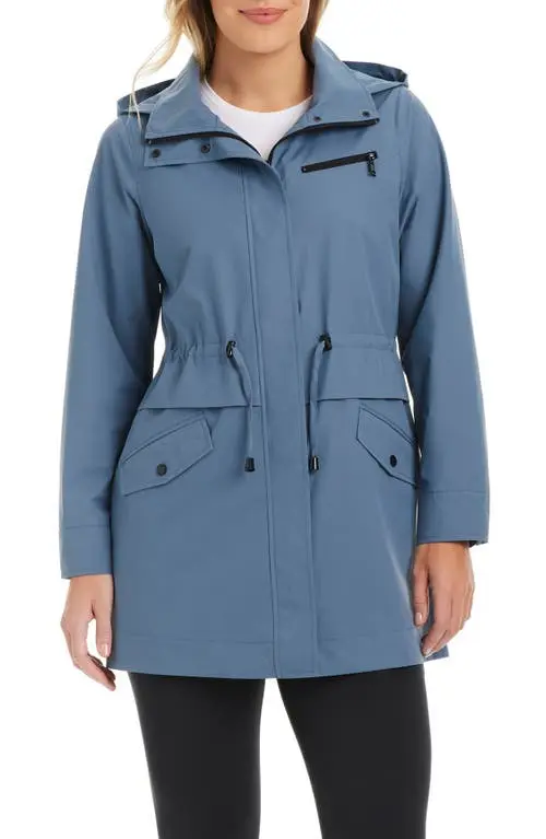 Vince Camuto Water-resistant Hooded Jacket - Slate Blue
