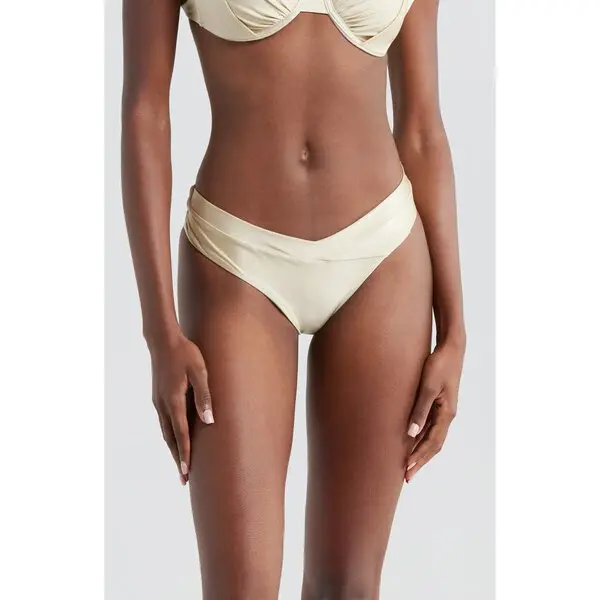 BOAMAR Potter Metallic Bikini Bottom - Champagne