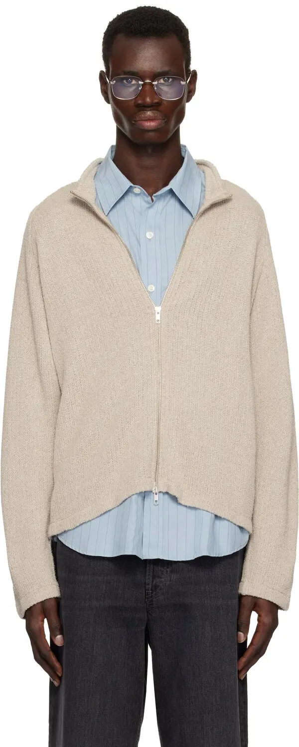 Mfpen Leisure Zip Up Sweater - Oatmeal | Editorialist