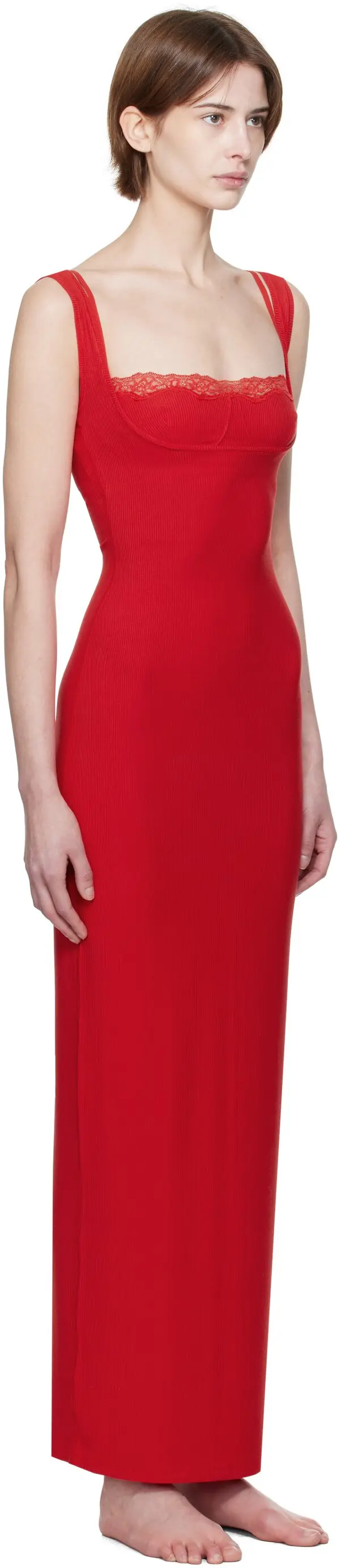 knee length dresses for ladies Bamboo Lace Midi Dress in Dove – Waverles main image 0