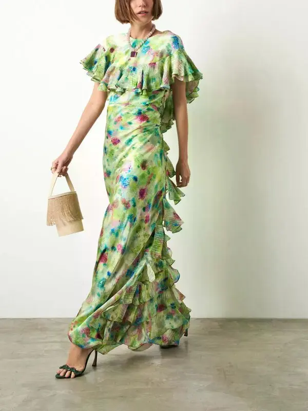 Isolda Peacock Maxi Dress