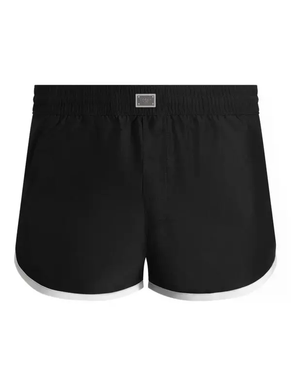 Dolce & Gabbana Logo-plaque Swim Shorts - Black