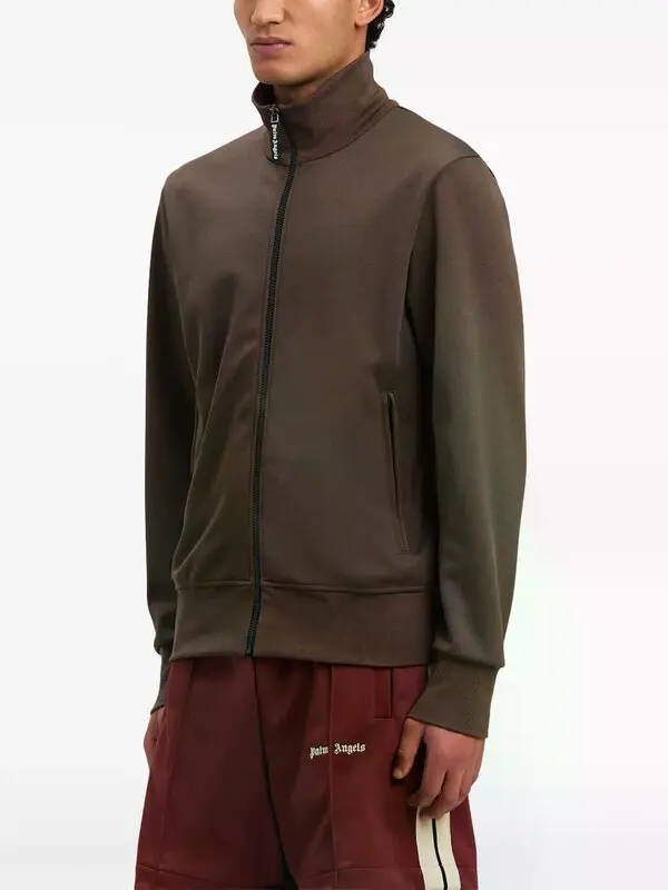 Palm Angels Logo-print Zip-up Track Jacket - Brown
