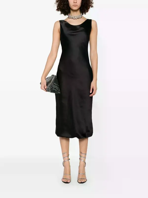 Norma Kamali Drape-neck Midi Dress