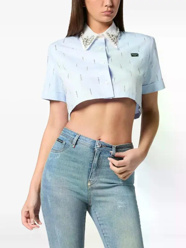 Philipp Plein Cropped Shirt - Blue