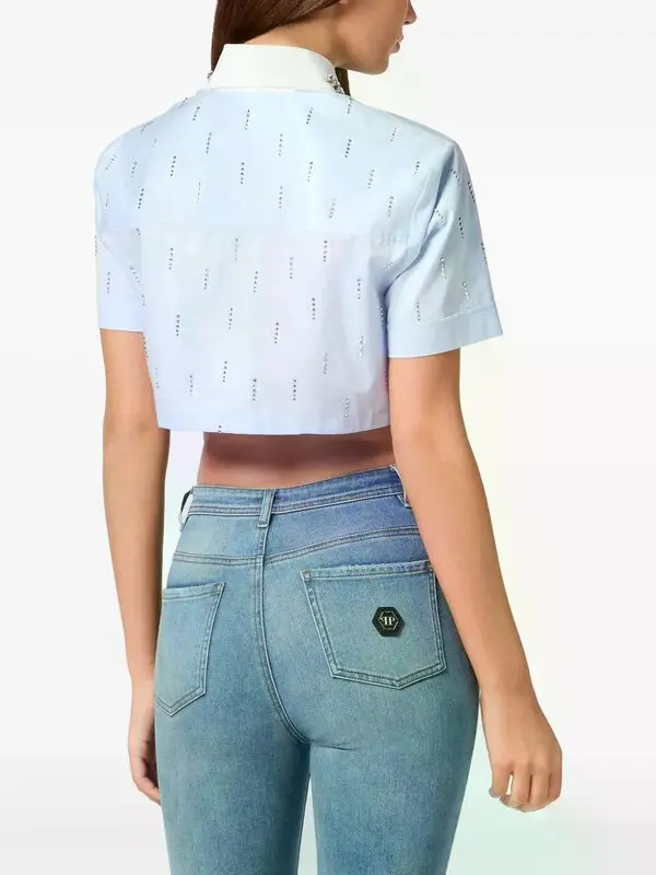 Philipp Plein Cropped Shirt - Blue