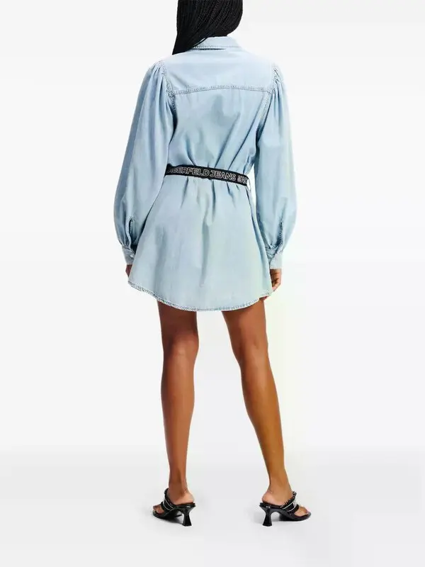 Karl Lagerfeld Puff-sleeve Denim Shirt Dress
