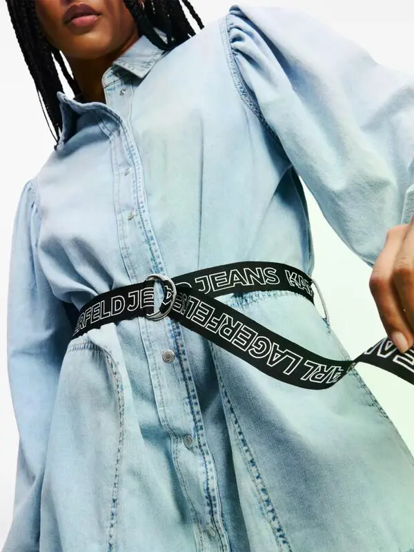 Karl Lagerfeld Puff-sleeve Denim Shirt Dress