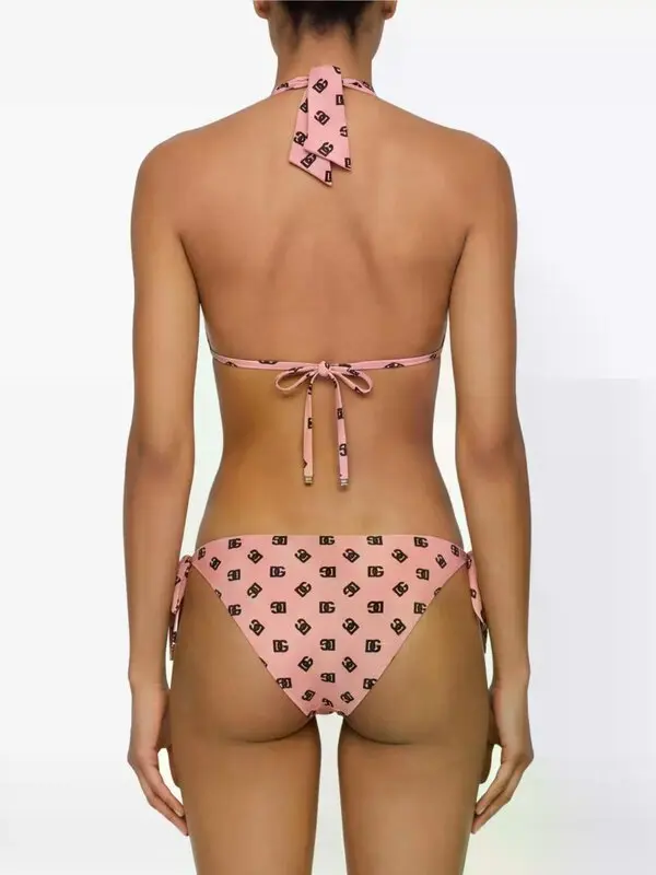 Dolce & Gabbana Dna Polka-dot Print Bikini - Pink