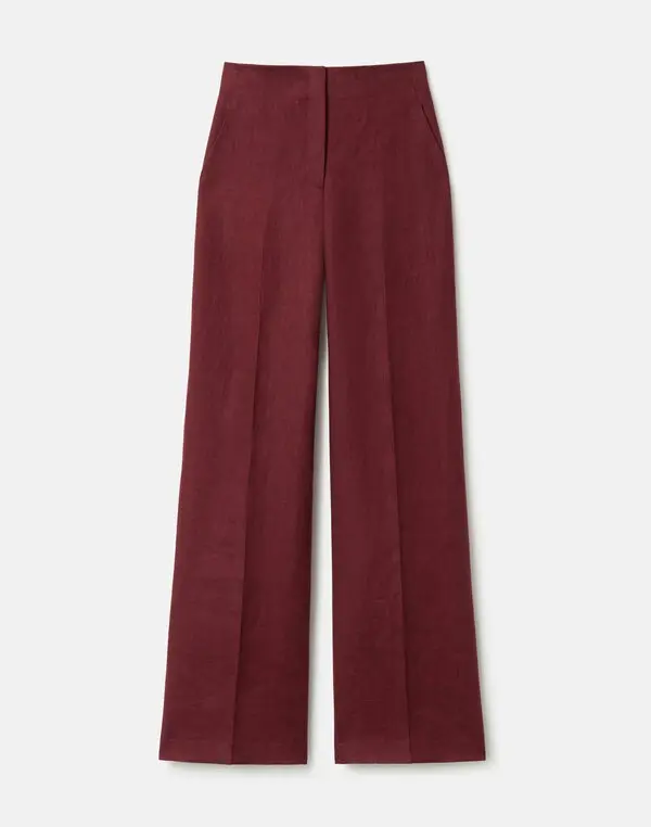 Lafayette 148 New York Linen Thames Wide-leg Pant - Rosewood