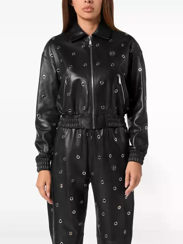 Philipp Plein Eyelet-detailing Bomber Jacket