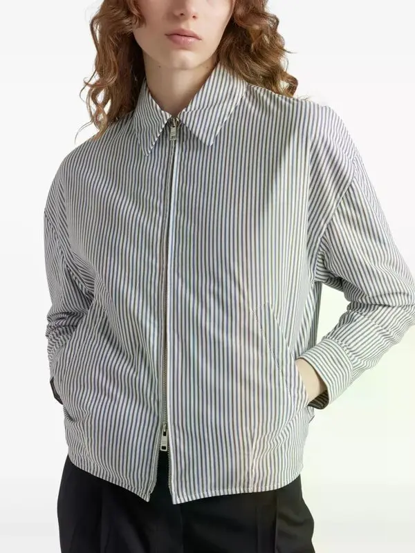 Prada Striped Poplin Blouson Jacket