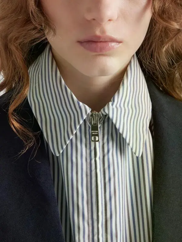 Prada Striped Poplin Blouson Jacket