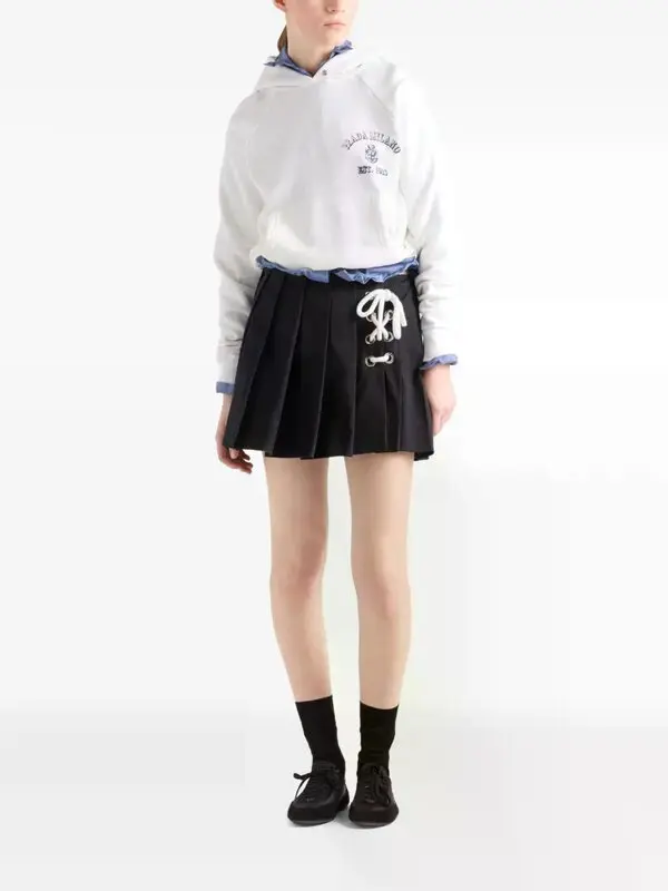 Prada Pleated Drill Mini Skirt