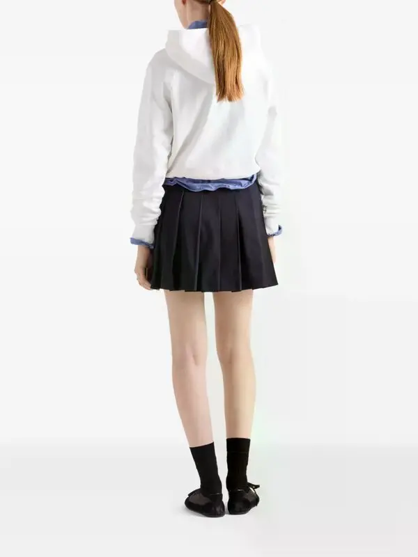 Prada Pleated Drill Mini Skirt