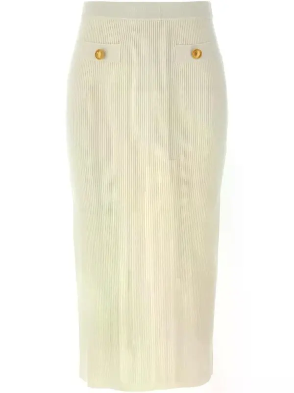 Alessandra Rich High-waisted Ribbed Midi Skirt