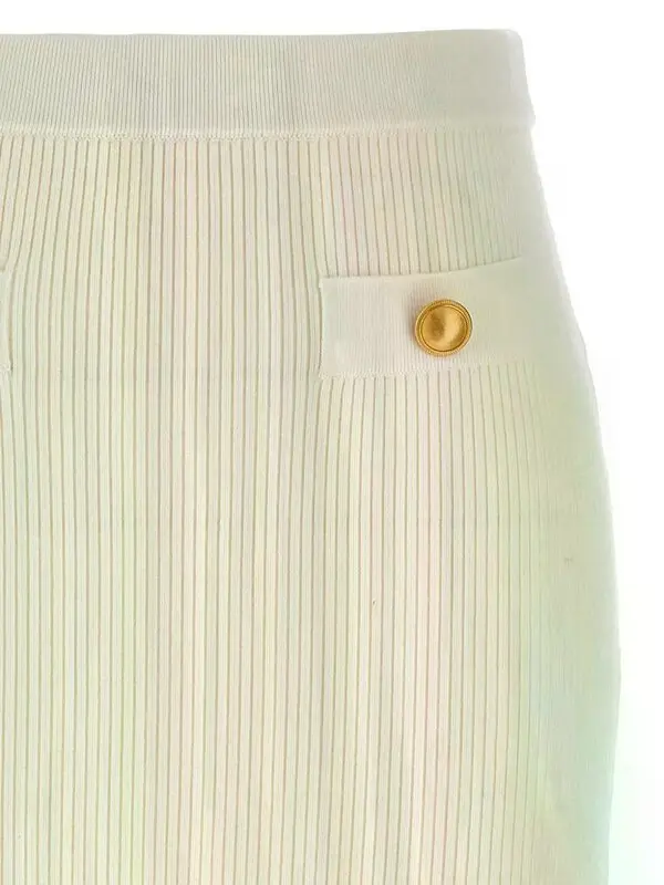 Alessandra Rich High-waisted Ribbed Midi Skirt