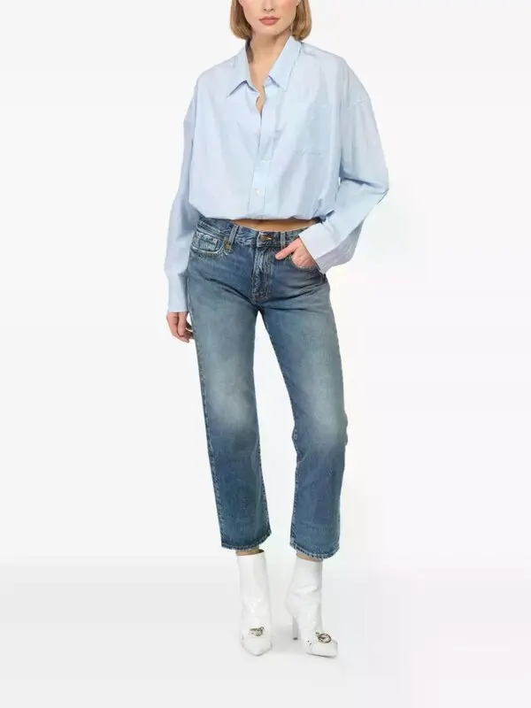R13 Cropped Straight Leg Jeans