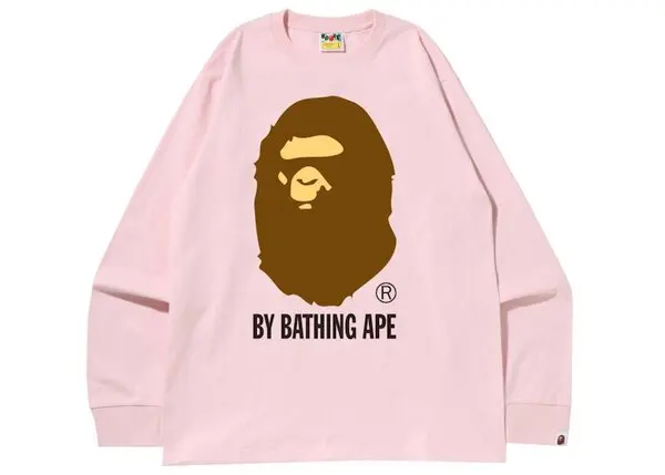 A BATHING APE By Bathing Ape Long Sleeve Tee Shirt - Pink