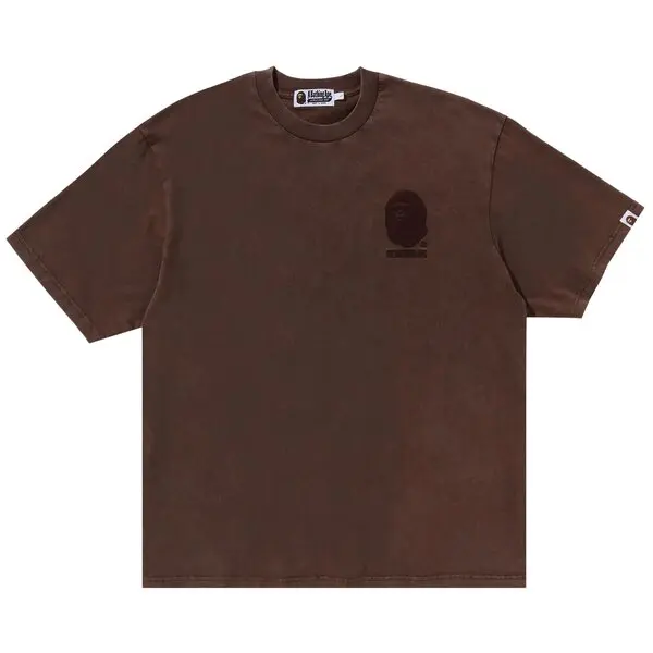 A BATHING APE Ape Head One Point Acid Wash Relaxed Fit Tee