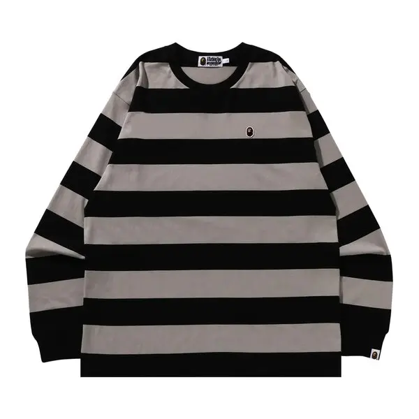 A BATHING APE Ape Head One Point Hoop Long-sleeve Tee - Black