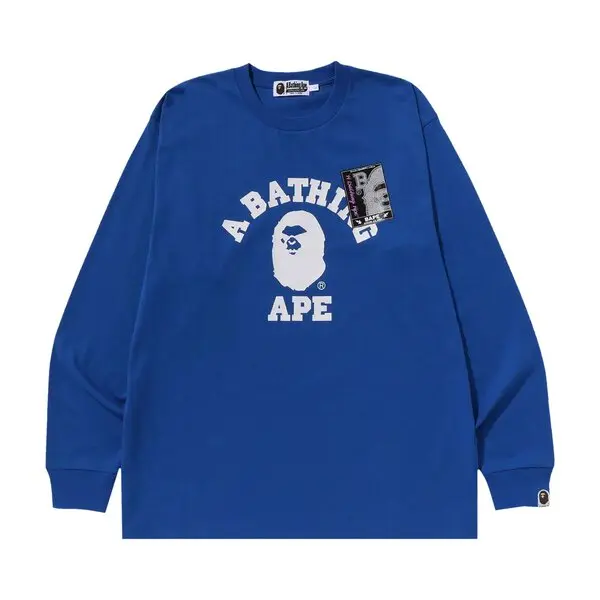 A BATHING APE Mad Face College Long-sleeve Tee