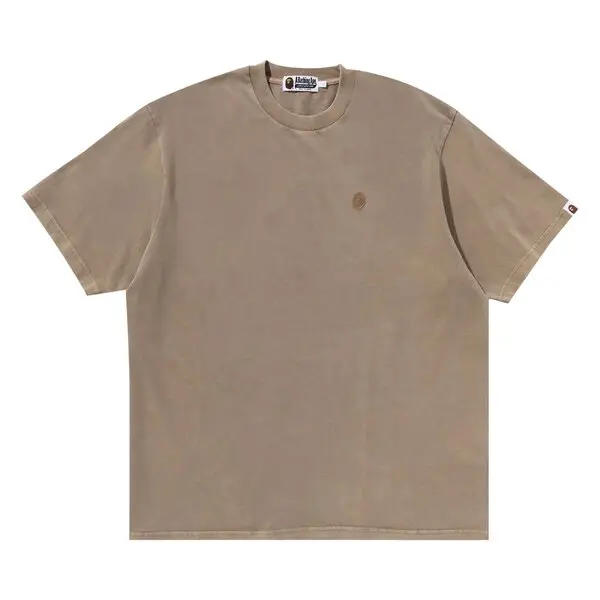 A BATHING APE Ape Head One Point Garment Dyed Relaxed Fit Tee 'beige - Tan