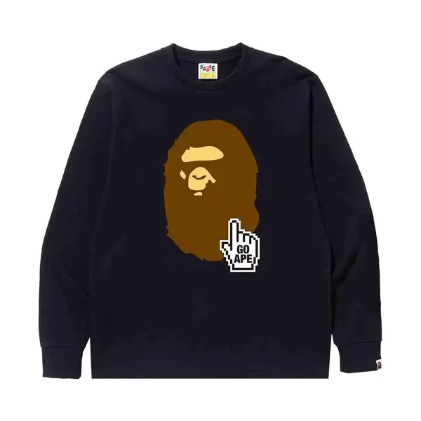 A BATHING APE Go Ape Pointer Long-sleeve Tee - Black