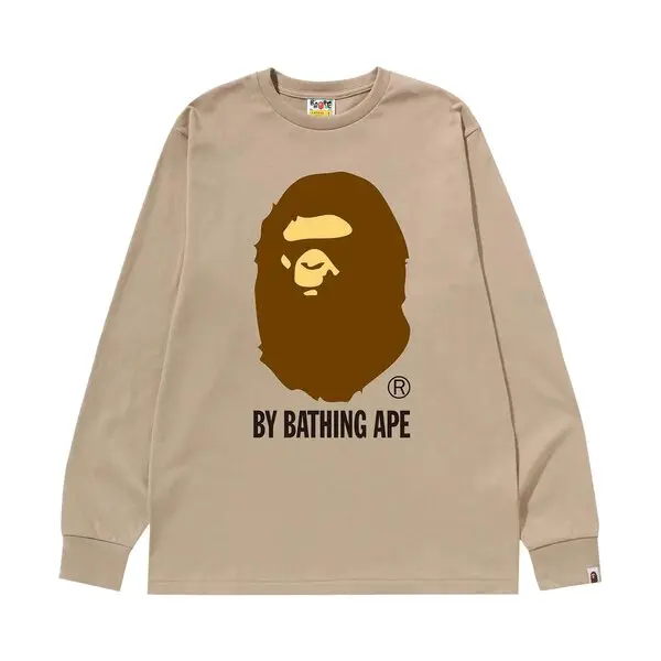 A BATHING APE By Bathing Ape Long-sleeve Tee 'beige - Tan
