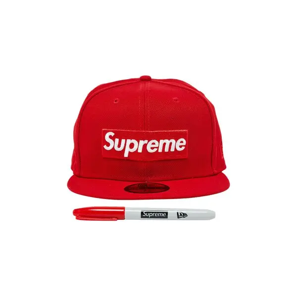 Supreme Sharpie Box Logo New Era Cap - Red