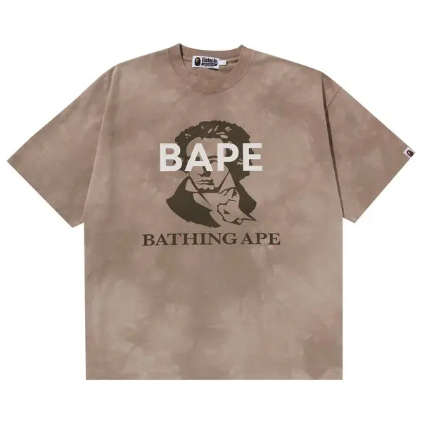 A BATHING APE Tie Dye Bathing Ape Tee 'beige - Tan