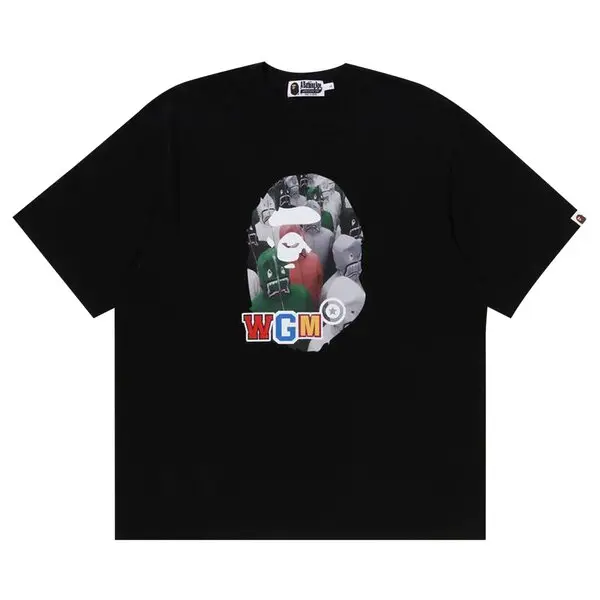 A BATHING APE Shark Seijin Photo Print Relaxed Fit Tee - Black
