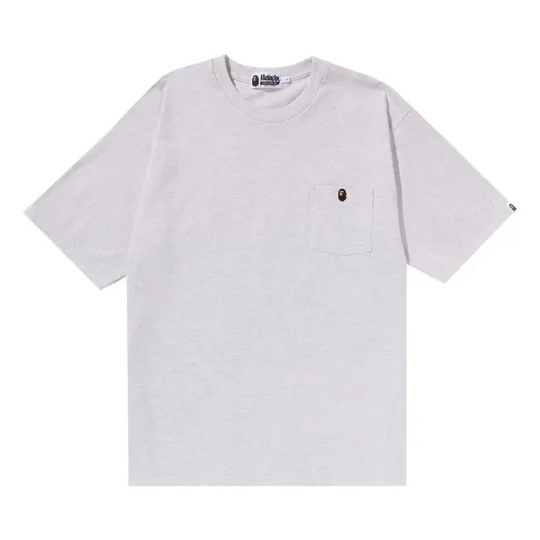 A BATHING APE Ape Head One Point Relaxed Fit Pocket Tee - Grey