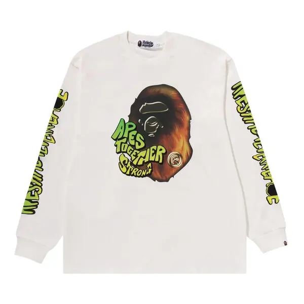 A BATHING APE Sport Graphic Long-sleeve Tee - White