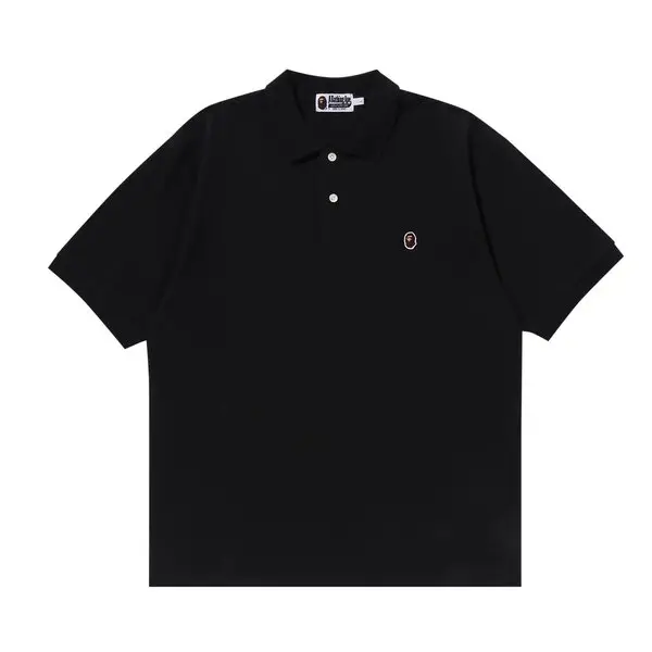 A BATHING APE One Point Relaxed Fit Polo Shirt - Black
