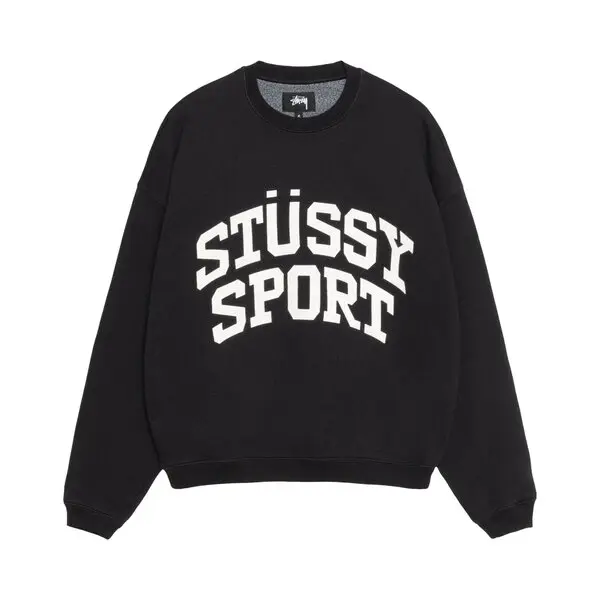StÜssy Big Crackle Sport Crewneck - Black