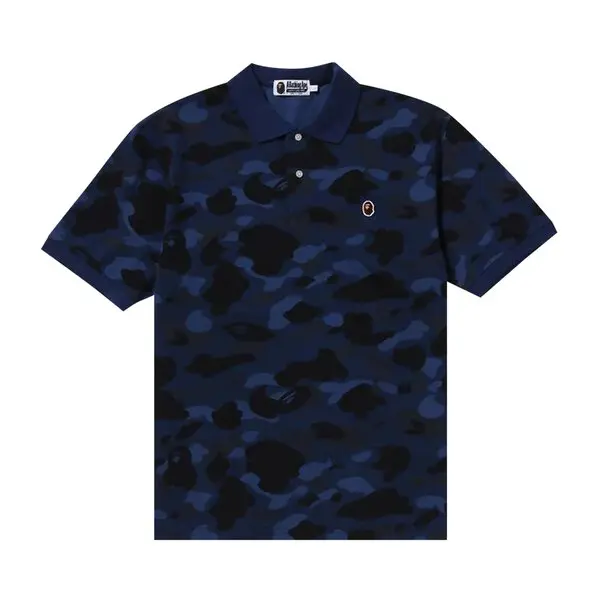 A BATHING APE Color Camo Ape Head One Point Polo 'navy - Blue