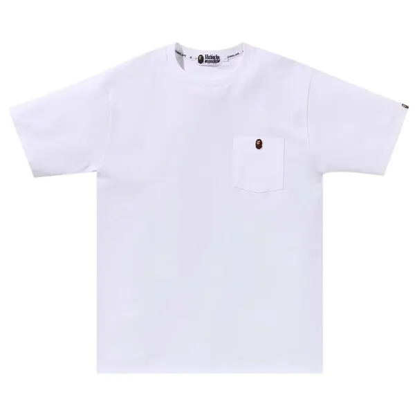 A BATHING APE Ape Head One Point Pocket Tee - White