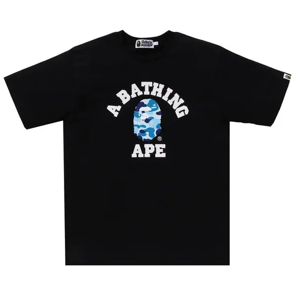 A BATHING APE Abc Camo College Organic Tee /blue - Black