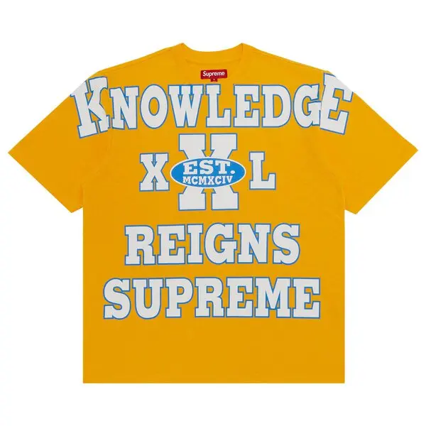 Supreme Overprint Knowledge Short-sleeve Top - Gold