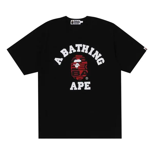 A BATHING APE Lux Sport Pattern College Tee - Black