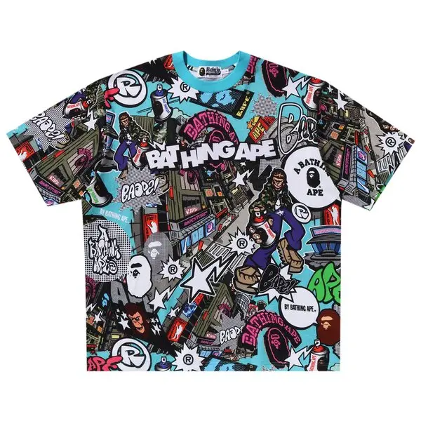 A BATHING APE Comic Art Relaxed Fit Tee - Multicolor