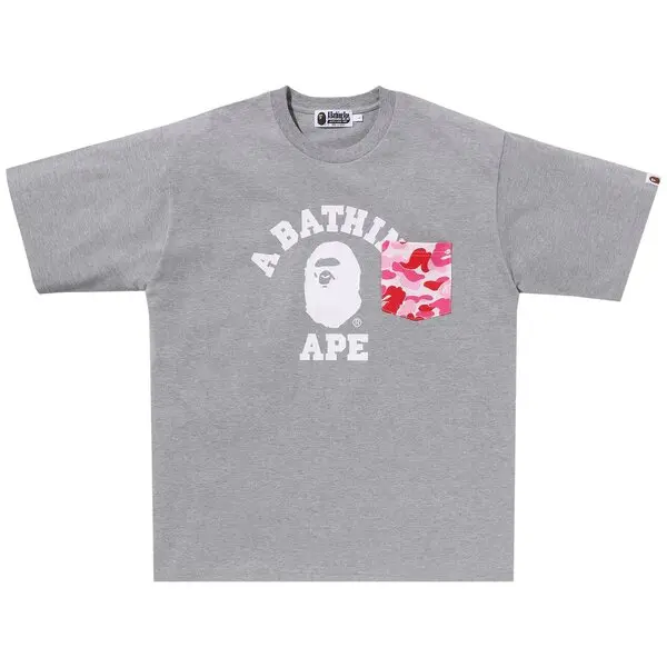A BATHING APE Abc Camo College Pocket Relaxed Tee - Grey