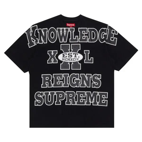 Supreme Overprint Knowledge Short-sleeve Top - Black