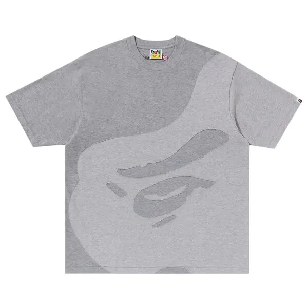A BATHING APE Ape Head Patch Oversized Tee - Grey