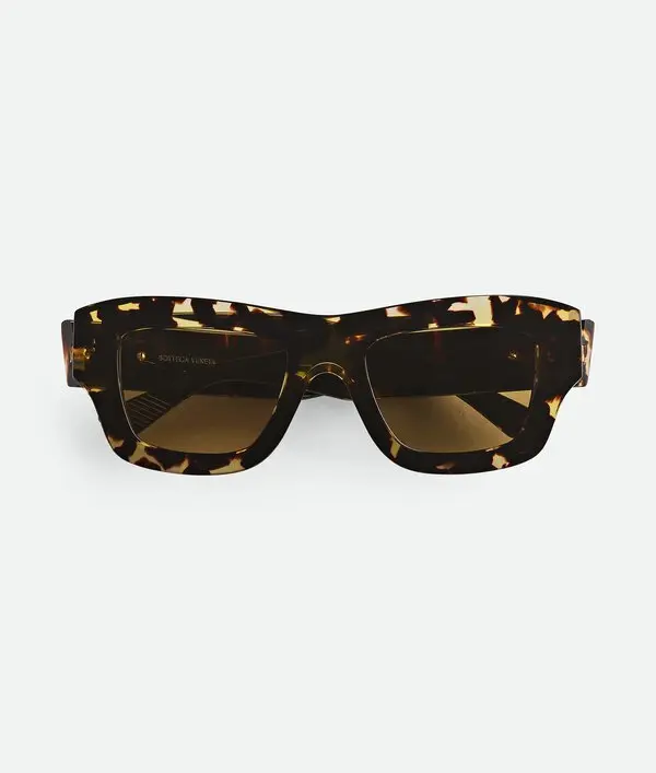 Bottega Veneta Ultrathin Squared Sunglasses - Havana/havana/brown