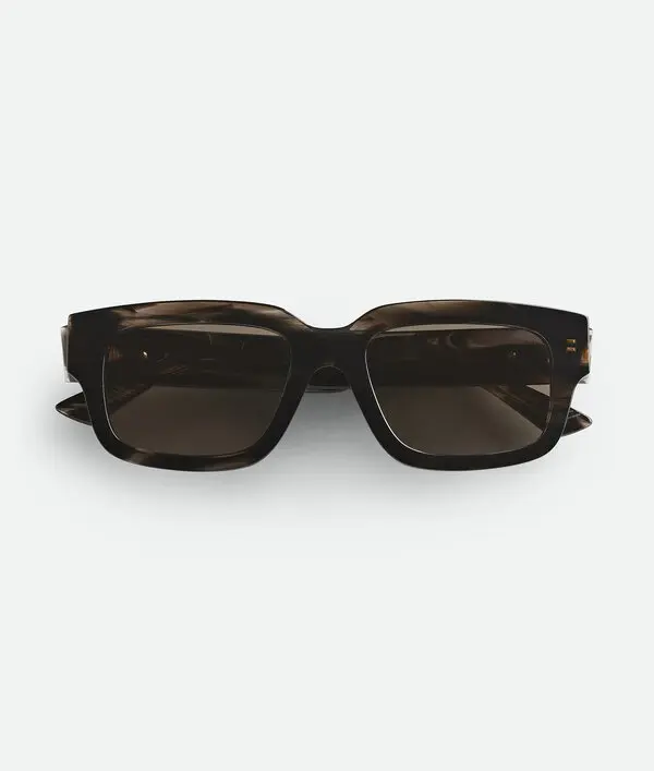 Bottega Veneta Ultrathin Squared Sunglasses - Black/brown